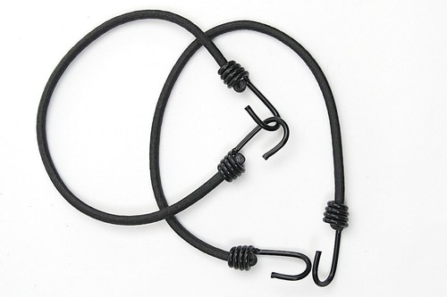 TWIN PACK - 10MM X 1500MM BLACK LUGGAGE ELASTICS BUNGEE CORD SPIRAL ...
