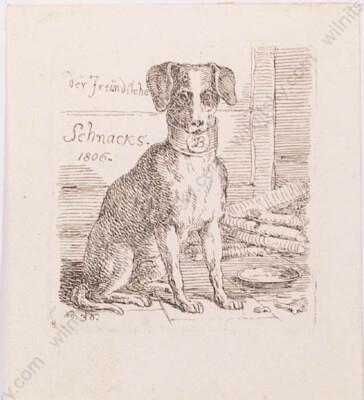Joseph Bergler (1753-1829) "Dog Snacks", Rare Etching, 1806 | eBay