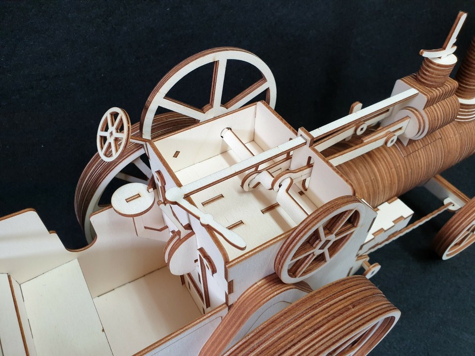Laser Cut Wooden Traction Engine 3D Model/Puzzle Kit | eBay UK