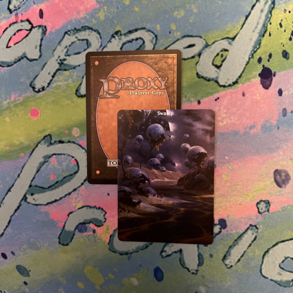 Swamp Unfinity Textless Borderless Full Art Foil Mtg Play test Card | eBay