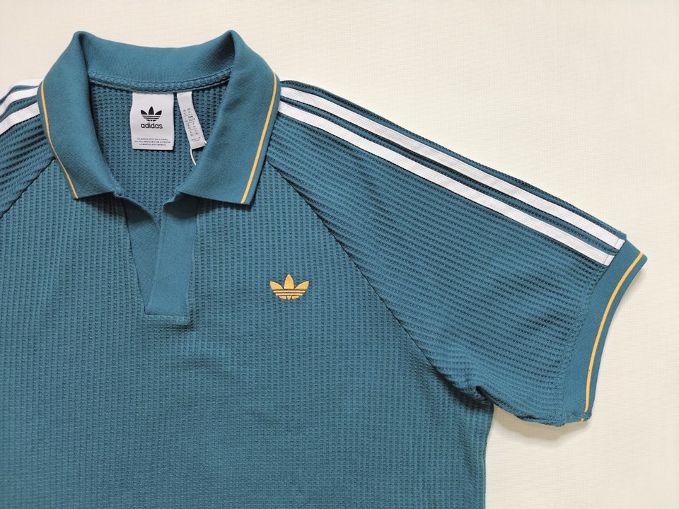 Adidas Originals Waffle Knit Polo Short Sleeve Shirt Men's Size XL ...