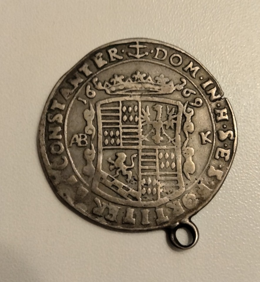 1669 Sliver 1/3 Thaler Rider St. George Dragon Germany great details ...