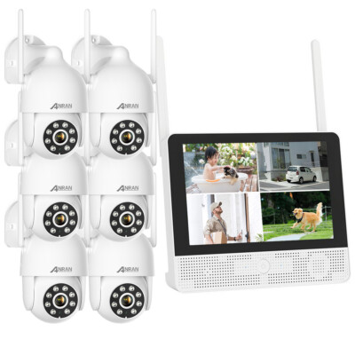 ANRAN 5MP CCTV Camera Home Security System 12" Monitor Kit PTZ Outdoor ...