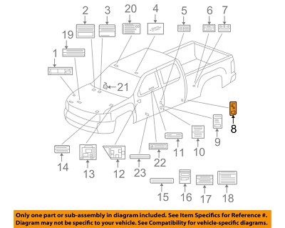 GM OEM 02-16 Acadia Information Labels Labels-Info Label 12451193 | eBay