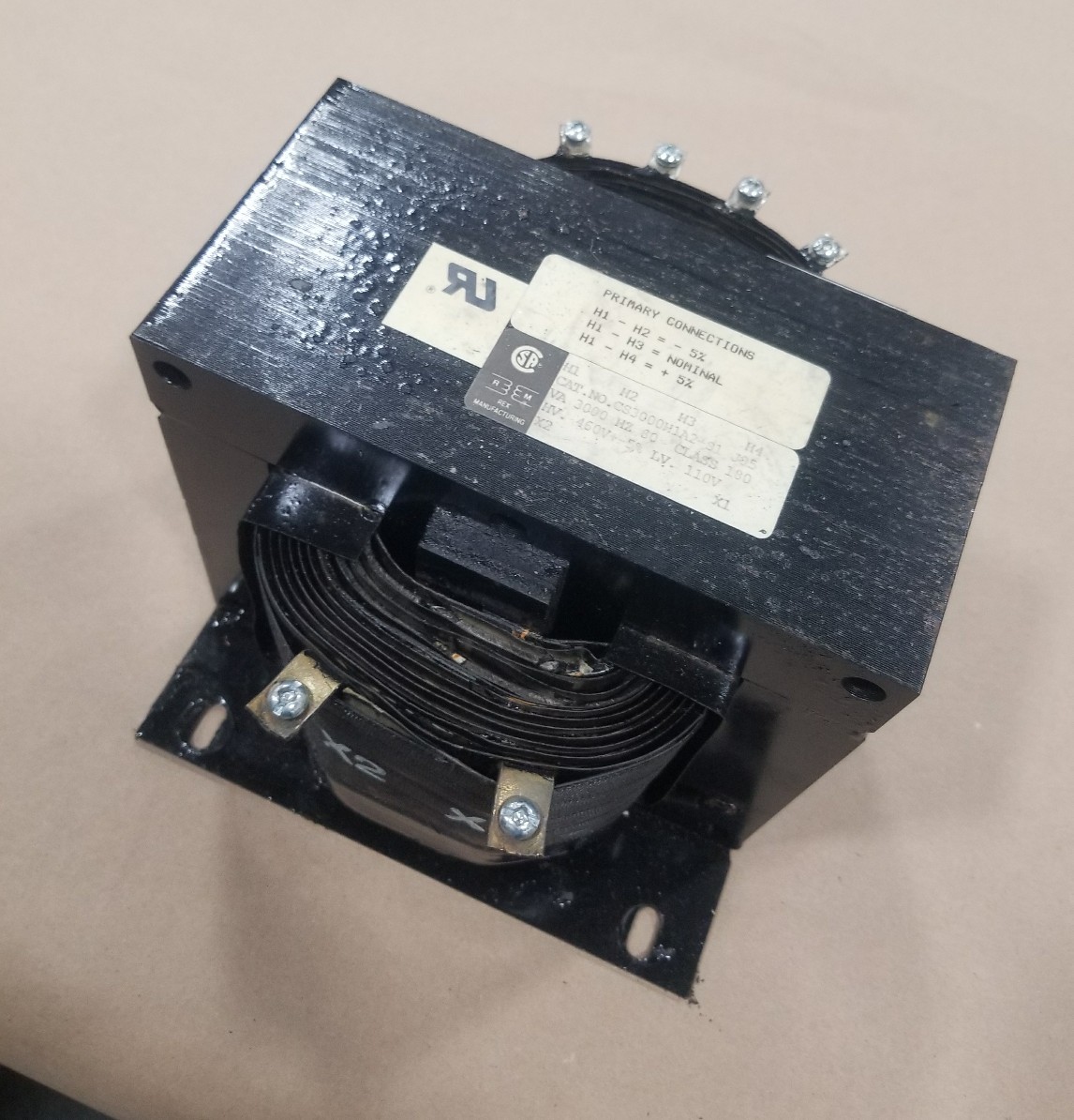 Rex Transformer 3000 VA CS3000H1A2-S1 J05 460V 110V 3000VA ...