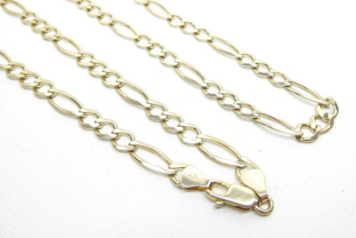 9ct Gold Figaro Chain Solid Link Hallmarked 15.1 grams 22'' with gift ...