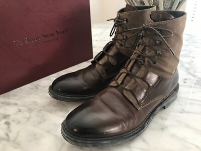 $450 To Boot New York Duncan Boots Dark Brown Calf Leather/Suede ITALY ...