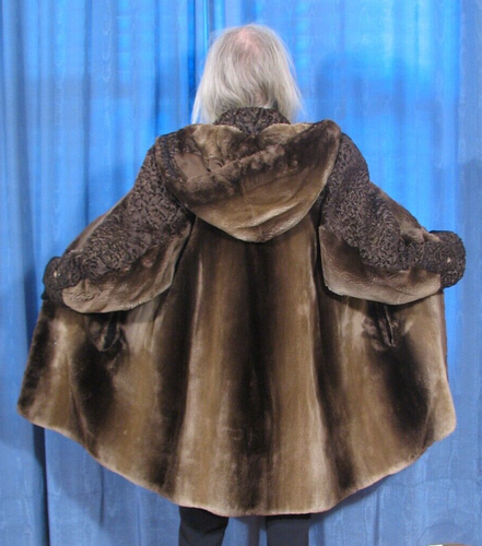 **SALE** PERFECT SHEARED BEAVER W/PERSIAN LAMB TRIMS FUR COAT ...
