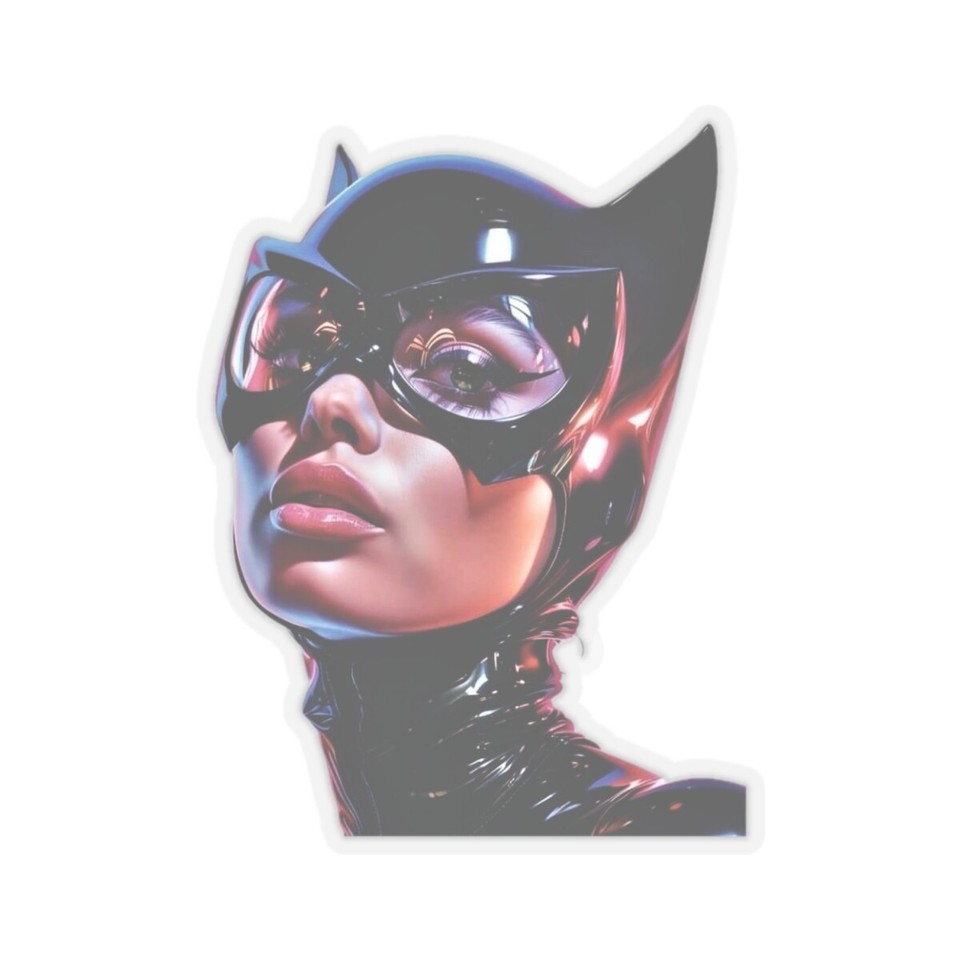 Sexy Catwoman Face Illustration DC Comics Character Villain Kiss-Cut ...