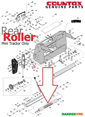 Genuine Countax MINI C330H (ONLY) Collector Rear ROLLER Assy 327845400 ...