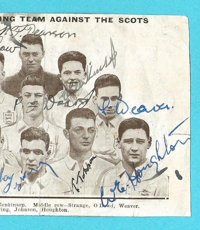 ENGLAND 1932 RARE ORIGINAL AUTOGRAPHED INTERNATIONAL TEAM GROUP 10 X ...