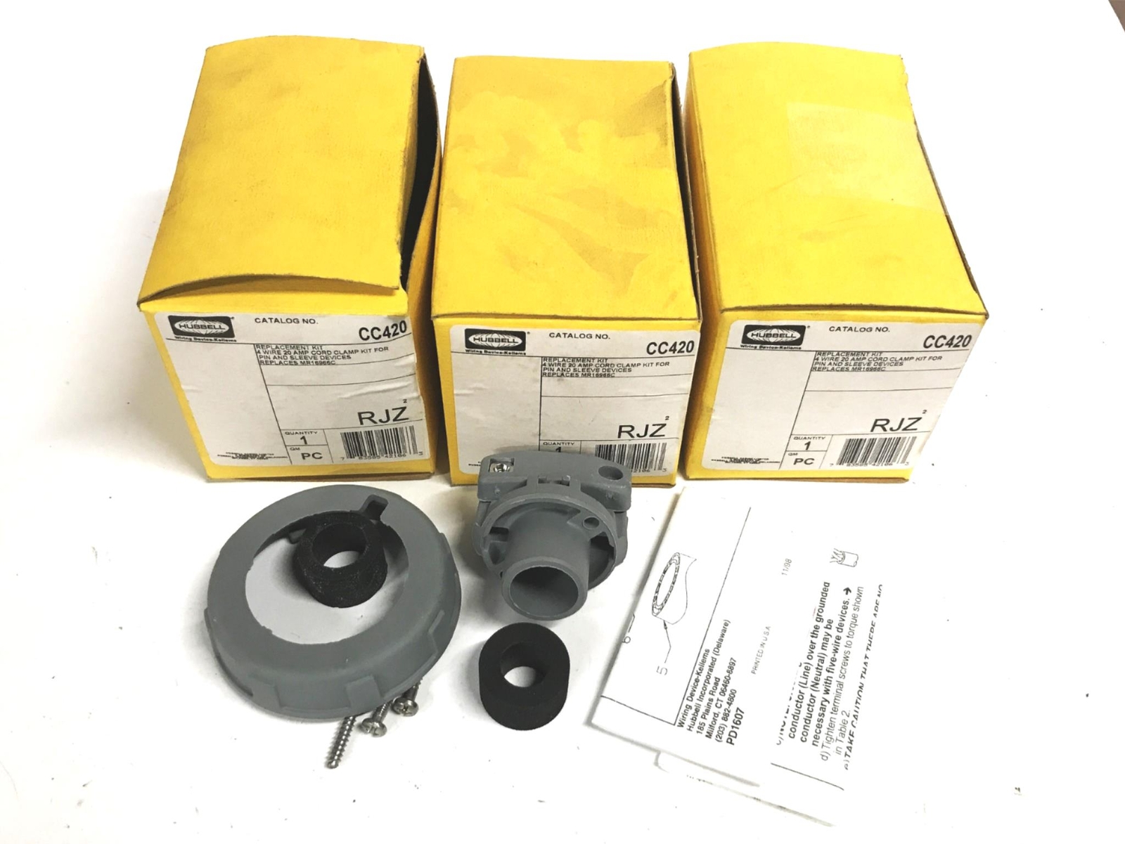 Hubbell Pin and Sleeve Cord Clamp Kit CC420 [Lot of 3] NOS | eBay