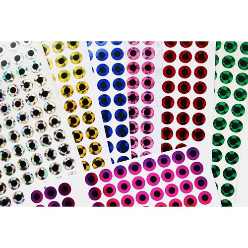 550 pcs 7 Colors 2D Fish Eyes 10mm Sticky Fishing Lure Baits Fly Tying ...
