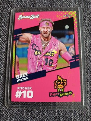 Bret Helton Party Animals #10 Savannah Bananas 2024 Leaf Baseball Card ...