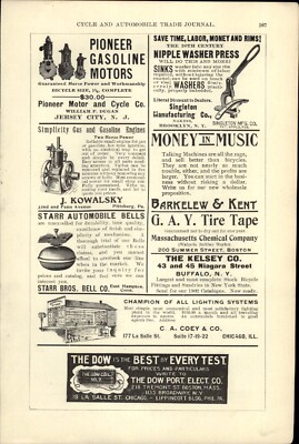 1902 PAPER AD Jersey City NJ Pioneer Gas Gasoline Motor Motorcycle ...