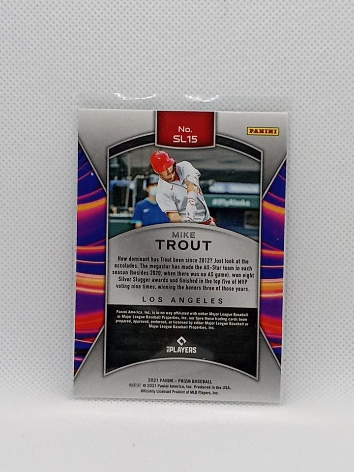 2021 Panini Prizm Mike Trout Sluggers Insert Los Angeles Angels #SL15 ...