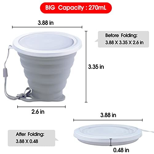 Silicone Collapsible Cups for Camping Travel Small Portable Drinking ...