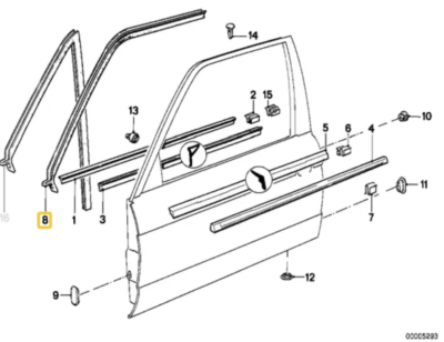 Door weather strip front left for BMW E-30 | eBay