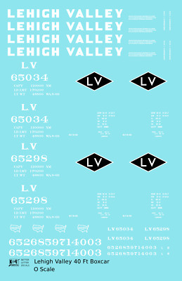 K4 O Scale Decals Lehigh Valley 40 Ft Boxcar White Block Letter | eBay