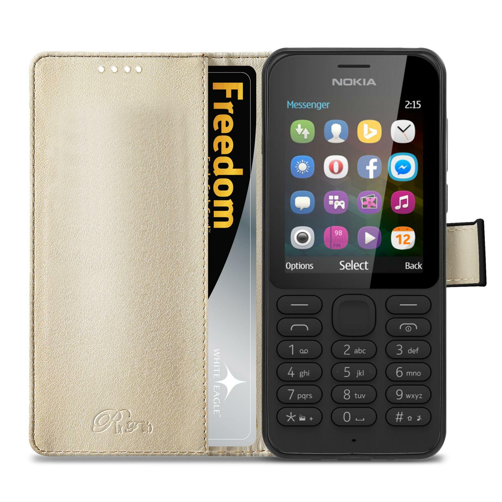 For Nokia 215 4G Case, Slim Leather Wallet Magnetic Flip Stand Phone ...