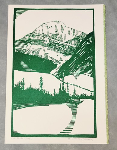 Vintage EDMUND T. MONTGOMERY Mt. Edith Cavell WOOD PRINT BLOCK | eBay