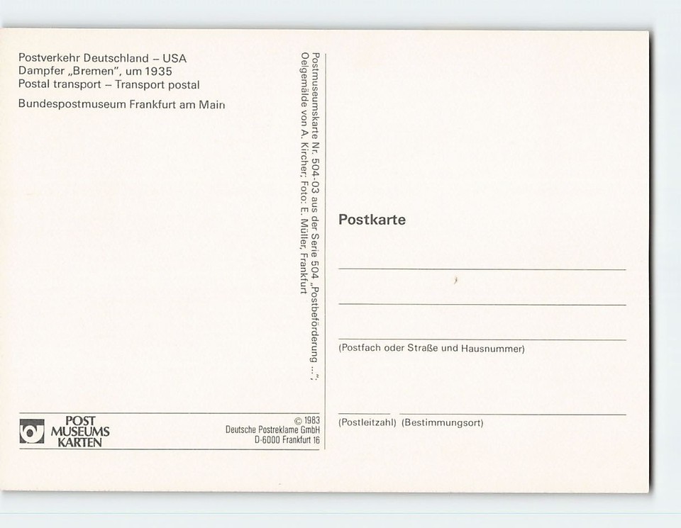 Postcard German Ocean Liner SS Bremen at a Dock | eBay