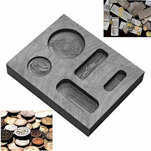 Gold / Silver Melting Ingot Mould Bar Square Graphite Crucible Round ...
