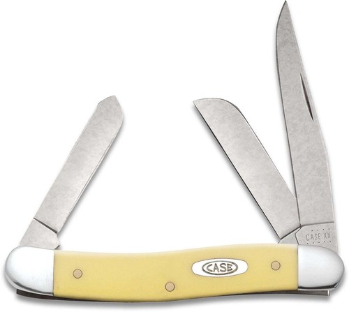 Case 00035 Medium Stockman Carbon Steel Yellow Synthetic Knife 3318 CS ...
