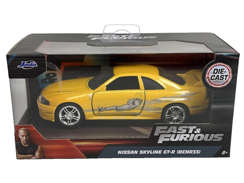 JADA FAST & FURIOUS LEON'S NISSAN SKYLINE GT-R R33 BCNR33 1/32 YELLOW ...
