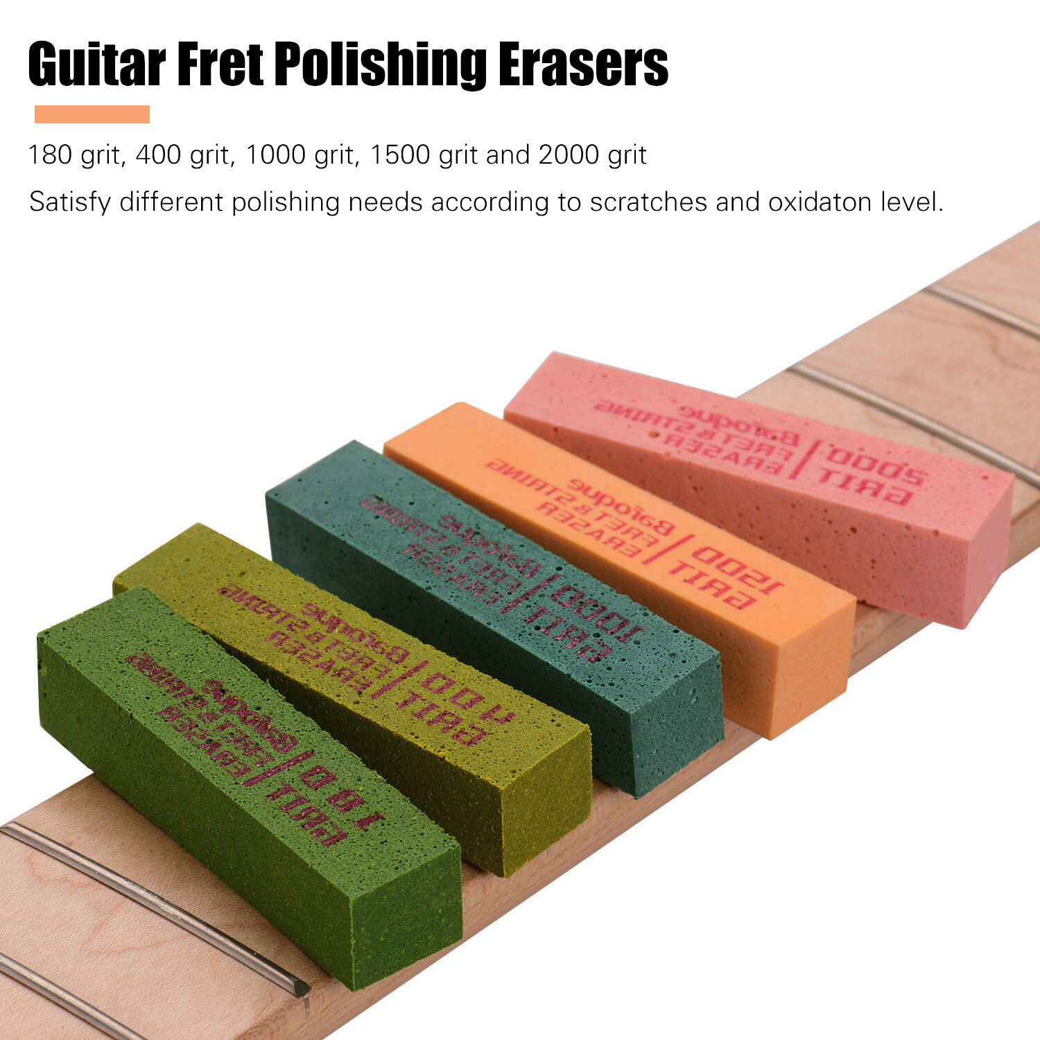5Pcs Erasers for Guitar Fret Polishing Cleaner Frets Polishing Tools ...