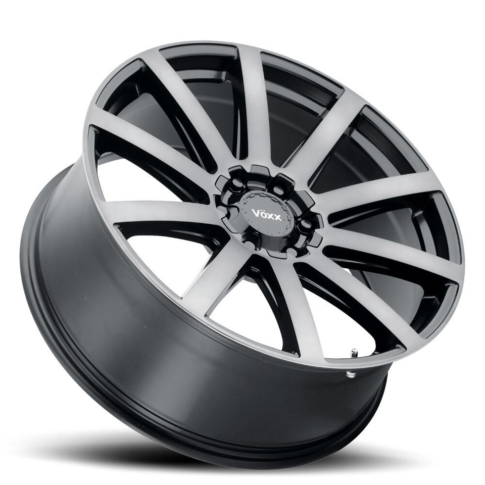 4 New 18x8 Voxx Vento Gloss Black Dark Tint 5x108/114.3 ET40 wheel/rim ...