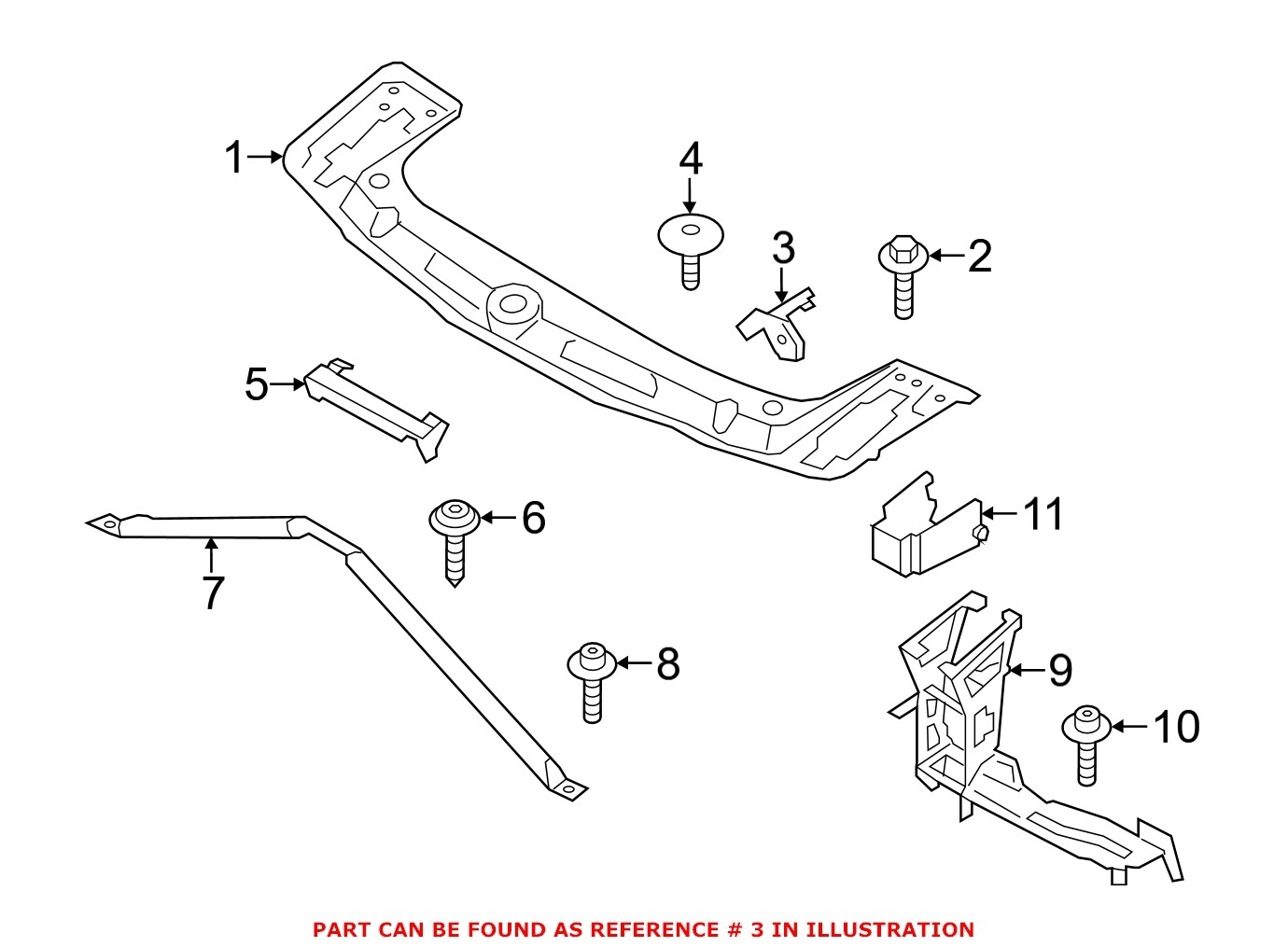 For BMW Genuine Radiator Support Tie Bar Bracket Front Right ...