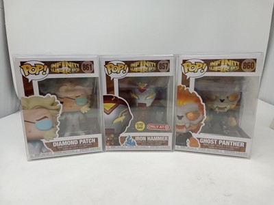 New Funko Pop Infinity Warps Diamond Patch Ghost Panther Iron Hammer ...