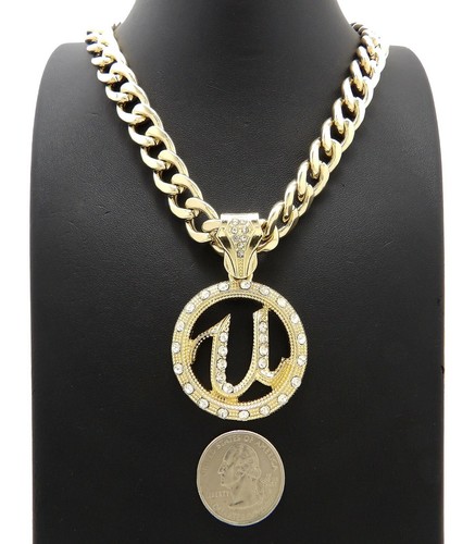 Hip Hop Stone Stud Usher U Pendant 11mm 18",20",24" Cuban Chain ...