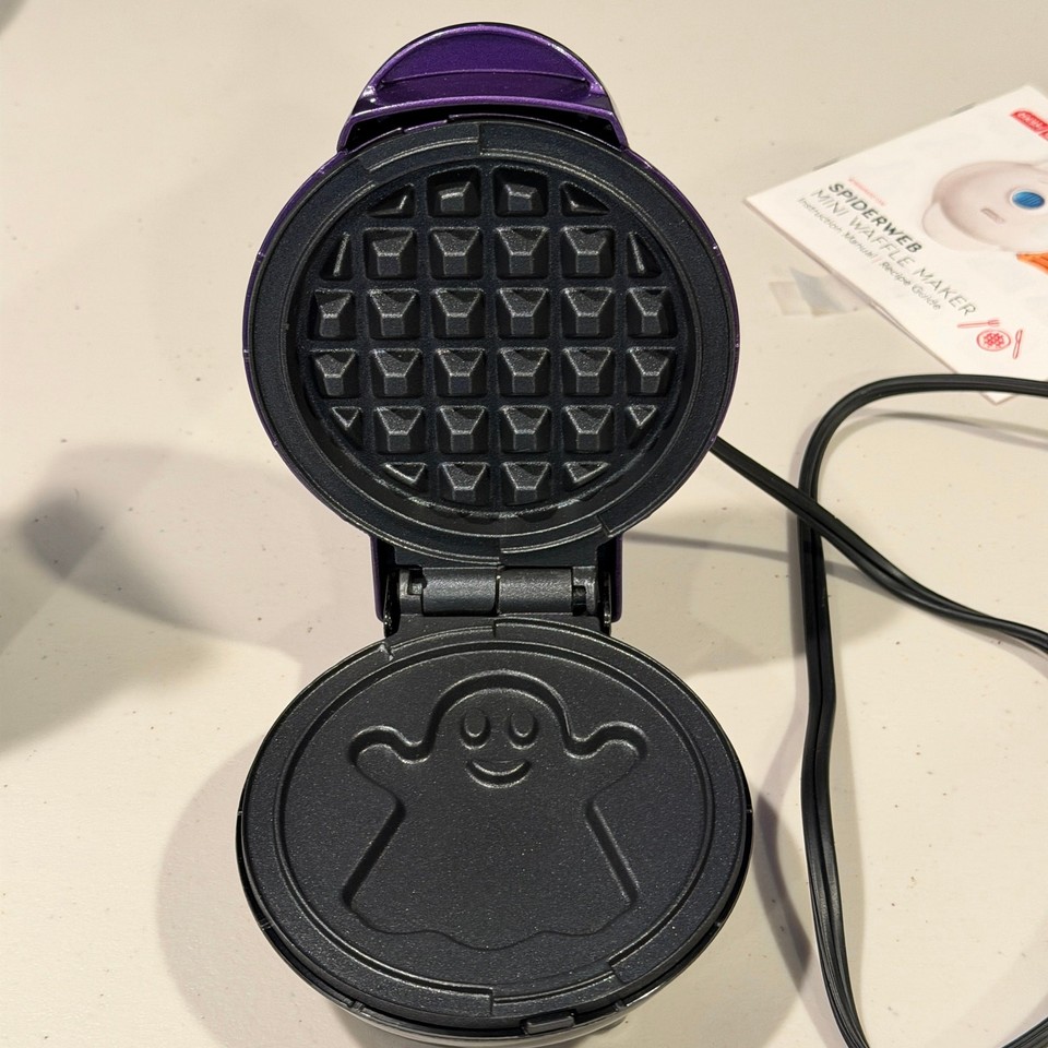 Dash Ghost Mini Waffle Maker Purple – Halloween Nonstick Ghost Shape ...