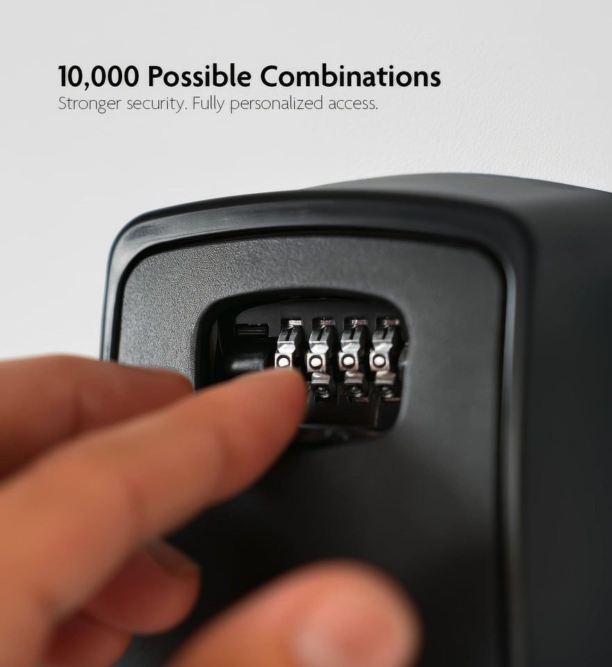 ® Key Lock Box XXL Wall Mount – Waterproof Outdoor Key Safe with Heavy ...