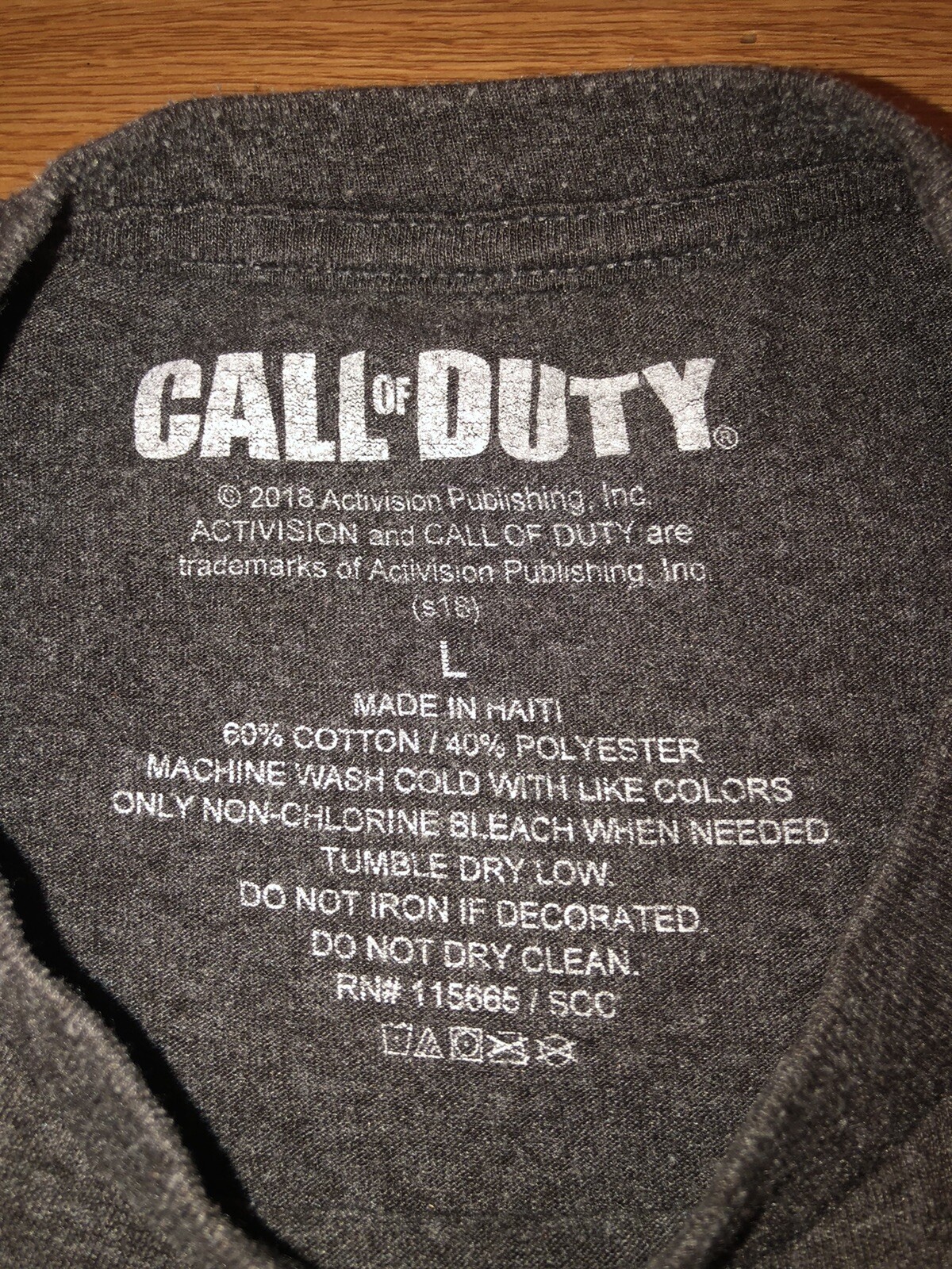Call Of Duty Black Ops Men’s Large T Shirt Gray Activision 2018 Video ...