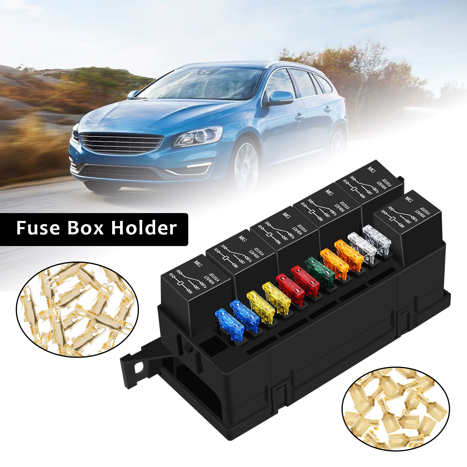 12V Fuse Relay Box Kit Auto Waterproof Fuse Relay Box Block with 52 ...