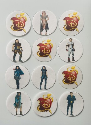Set of 12 Descendants edible paper, cupcake cookie toppers | eBay
