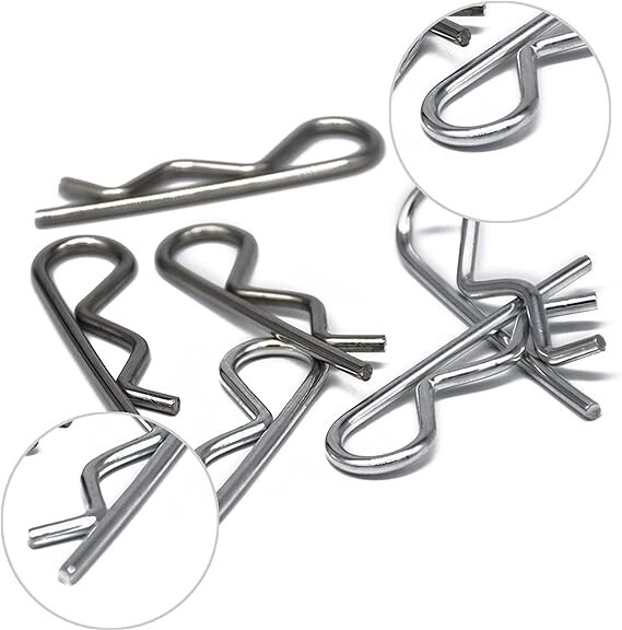 100Pcs Cotter Pins Assortment, Stainless Steel R Clips Split Pins ...