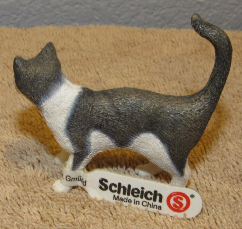2008 Schleich Gray & White Tabby Cat Retired Animal Figure - New With ...