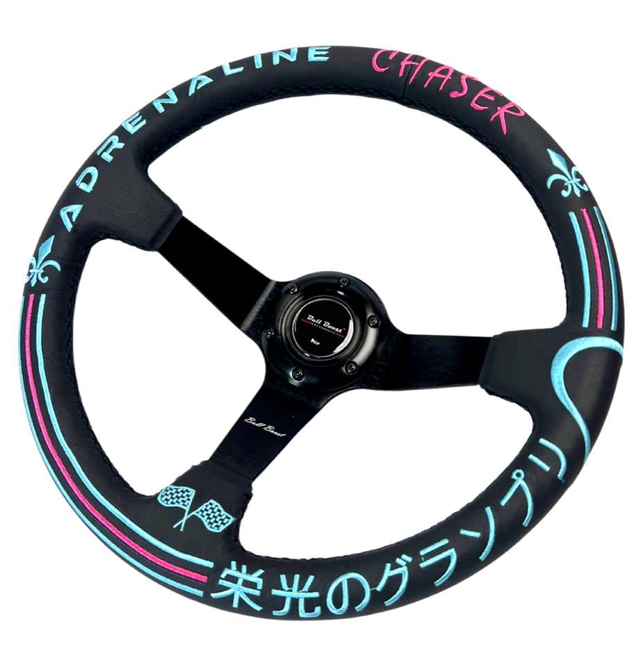 Leather 350mm Steering Wheel + Hub Adapter Kit For Eclipse Lancer ...