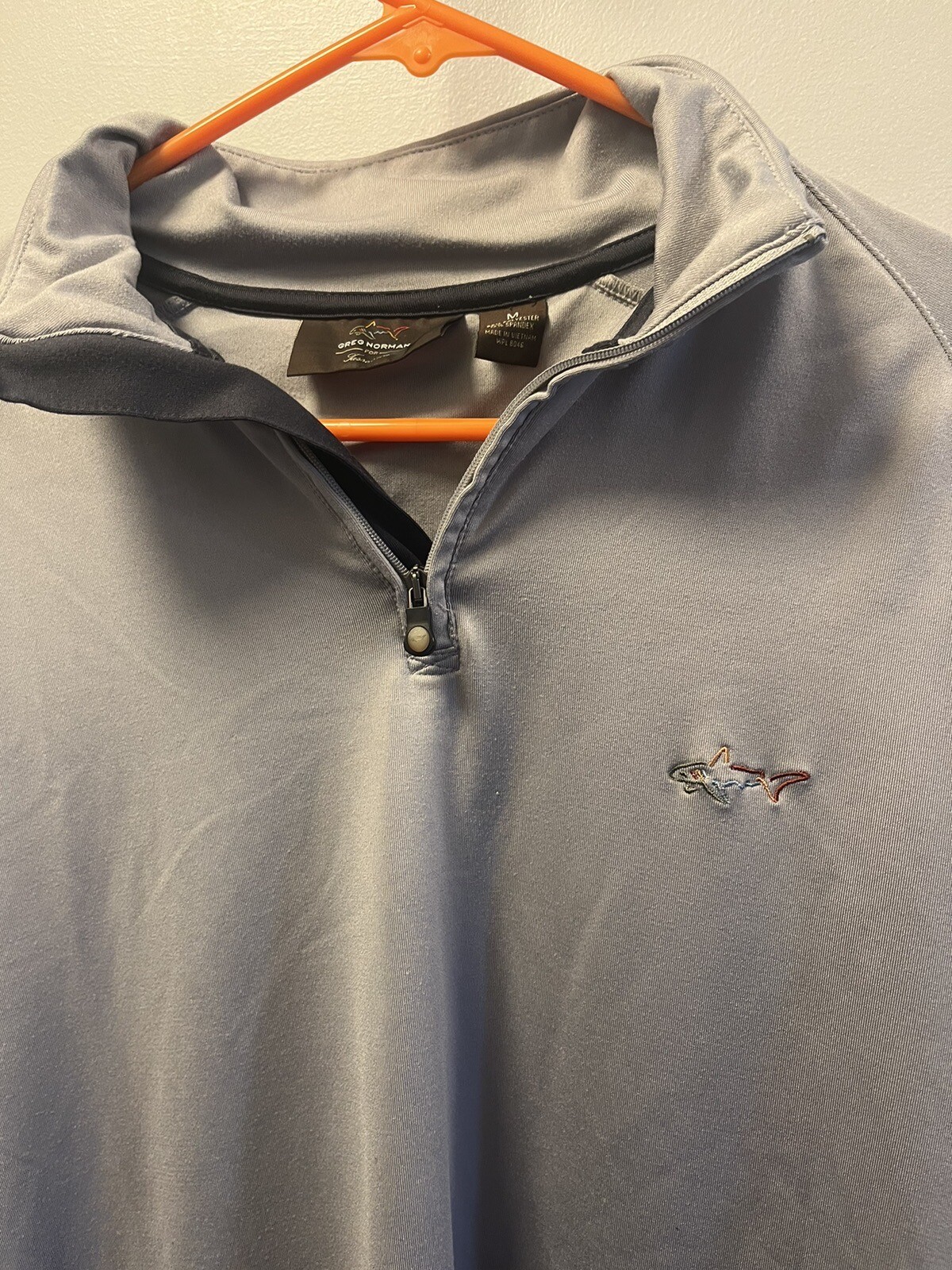 Greg Norman Golf Pullover 1/4 Zip Medium Light Gray Geo Polyester ...