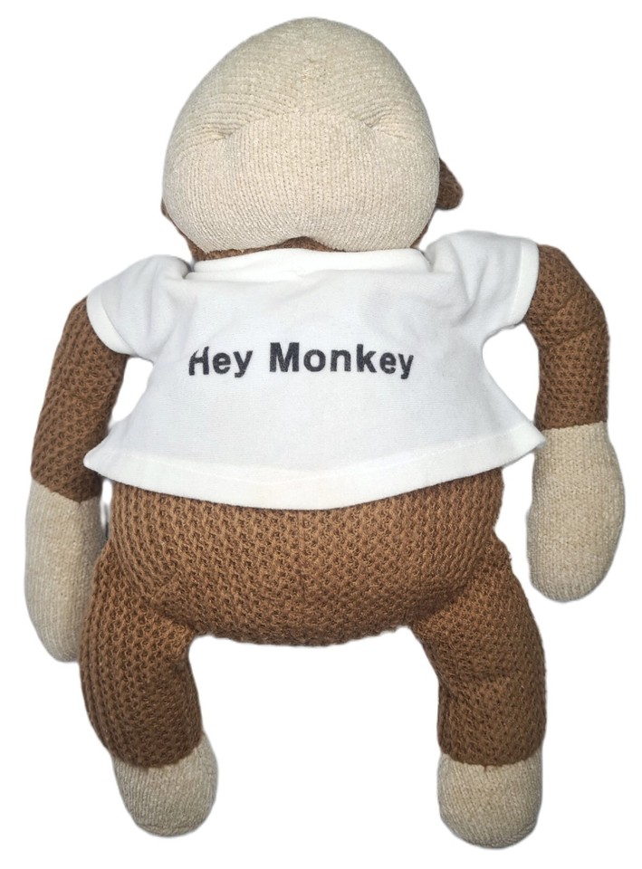 LARGE VINTAGE HEY MONKEY PG TIPS ITV DIGITAL PLUSH KNITTED 17" SOFT TOY ...