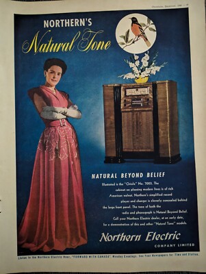 Vintage 1946 Magazine Ad Advertising Northern Electric Radio Natural ...