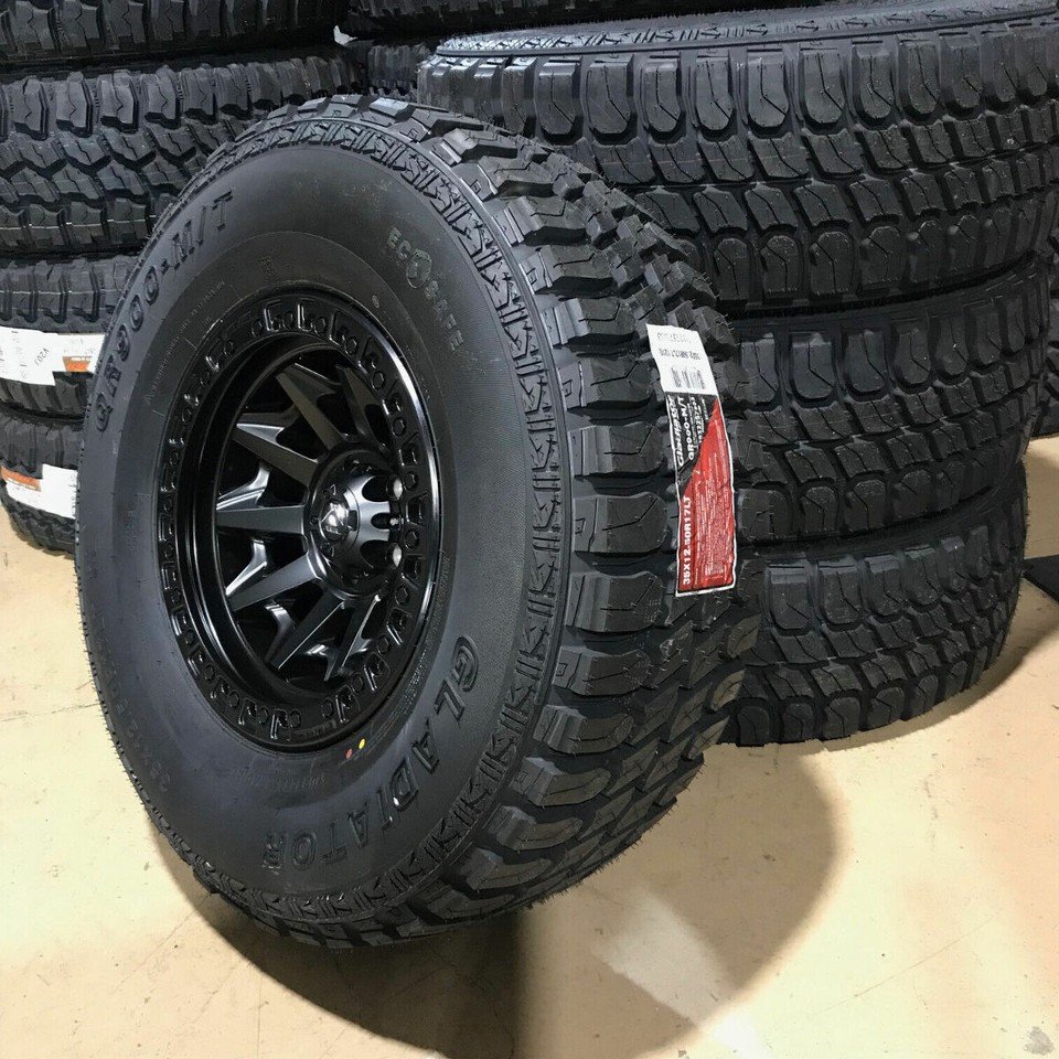 17x9 Fuel D694 Covert Black Wheels 35" Mud MT Tires 6x5.5 Chevy ...