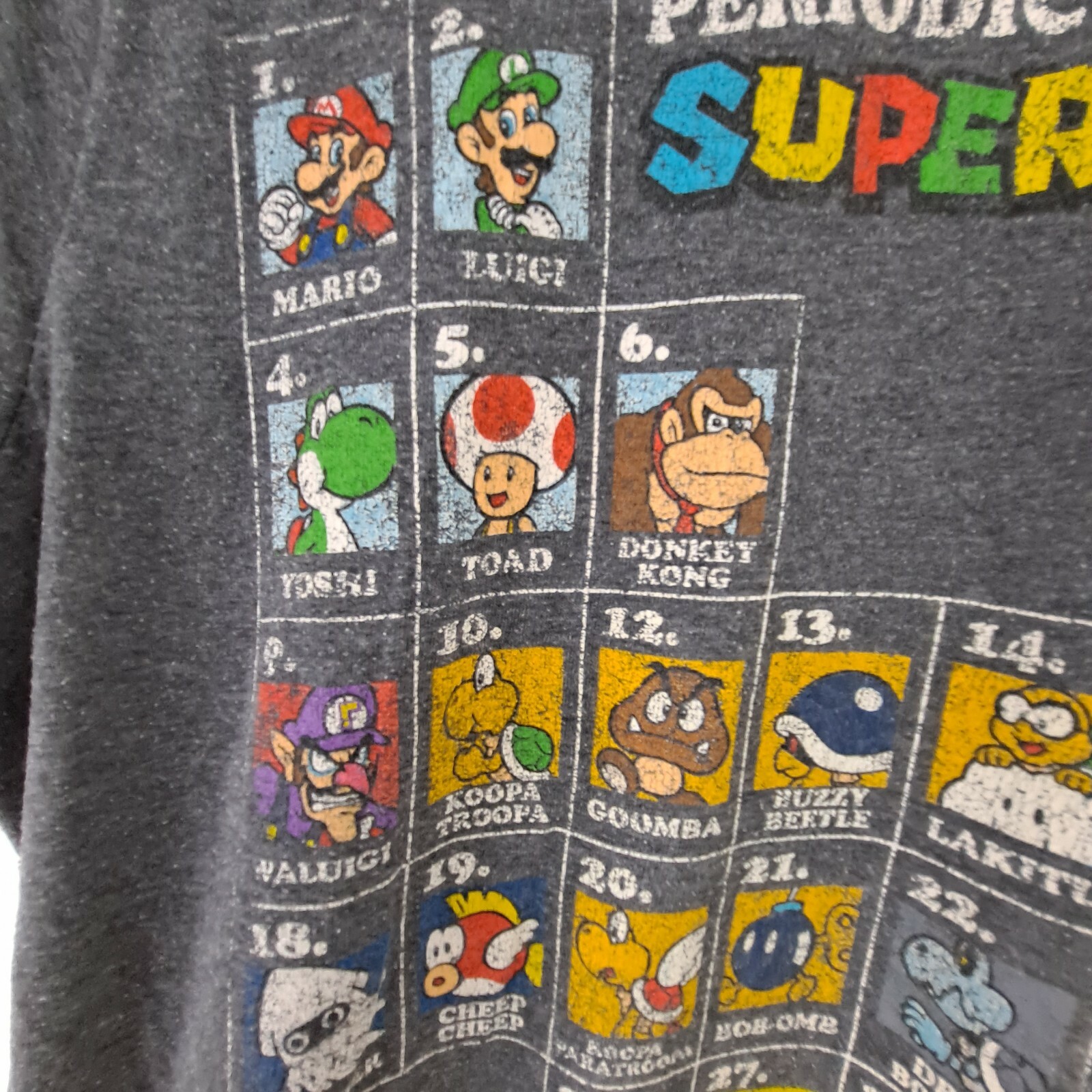 Super Mario Periodic Table Gamer T-shirt Men's Small … - Gem