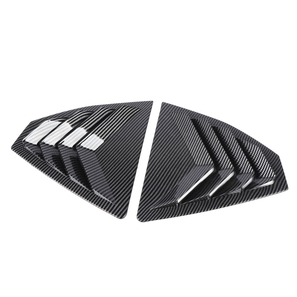 1 Pair Rear Side Window Louver Shutter Trim Cover Decor Carbon Fiber ...
