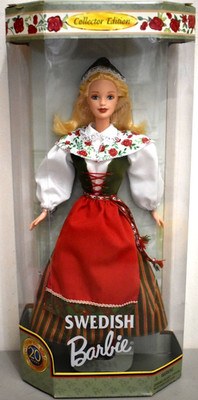 1999 Collector Edition Dolls of the World SWEDISH Vintage Blonde Barbie ...