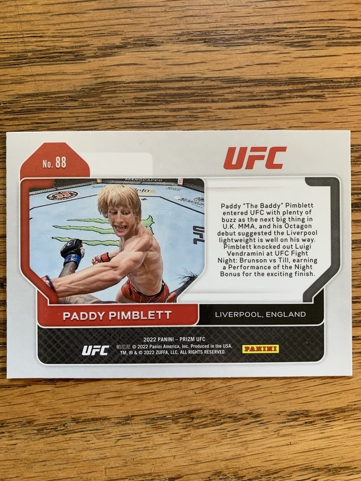 Paddy Pimblett 2022 Panini Prizm UFC Base Rookie Card #88 | eBay